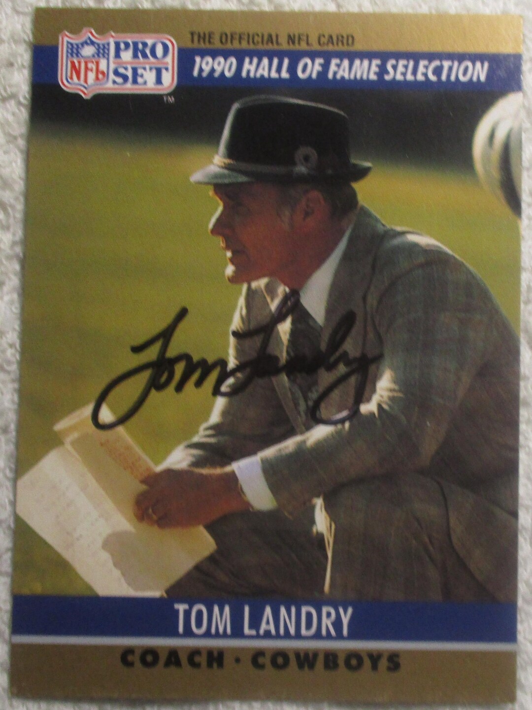 Tom Landry Hall of Fame Autographed Card Cowboys No COA - Etsy