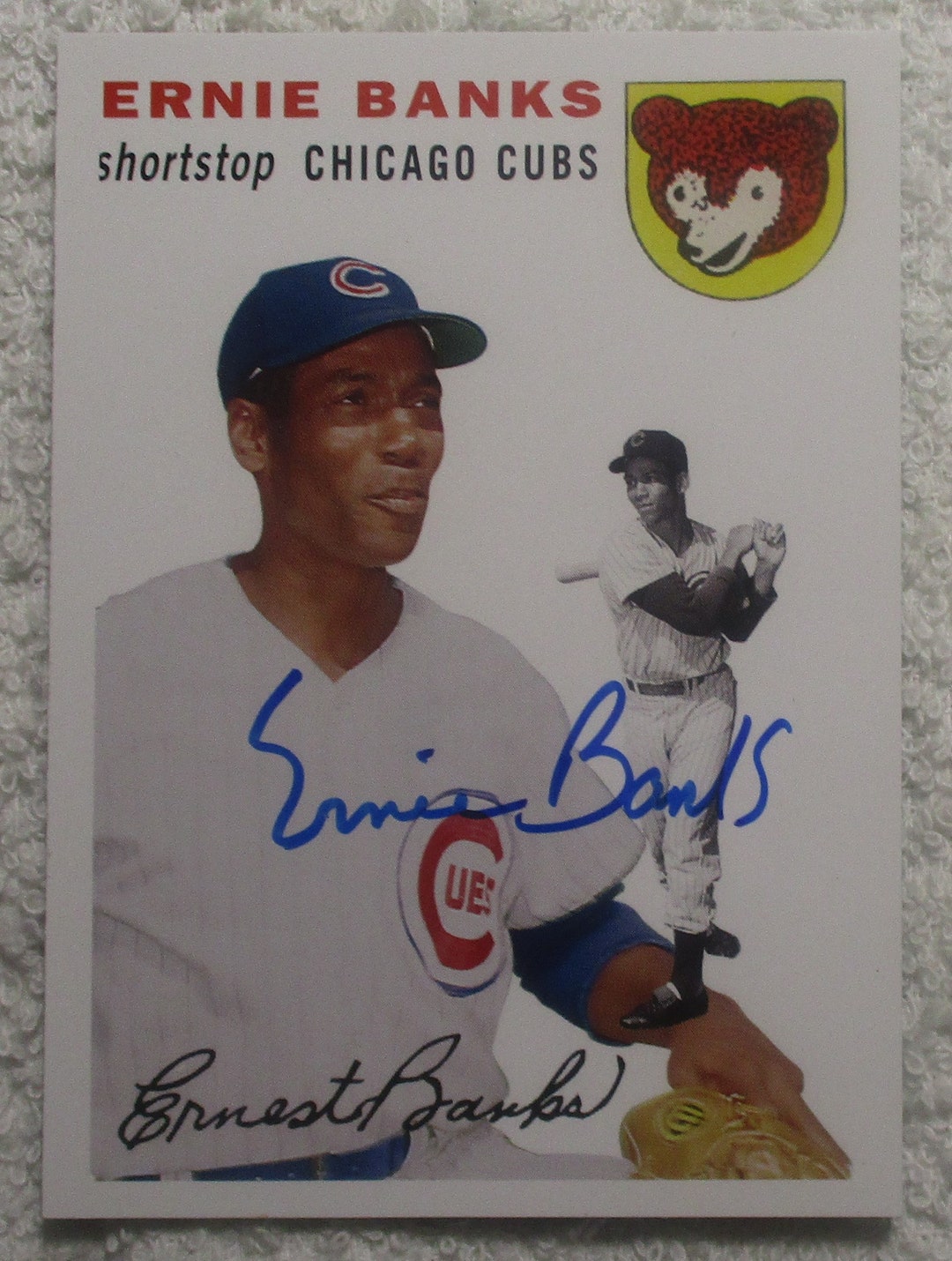 Ernie Banks Autographed Card Cubs No COA - Etsy