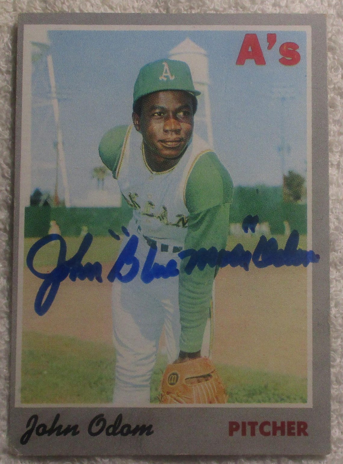 John Blue Moon Odom Autographed Card Athletics No COA - Etsy