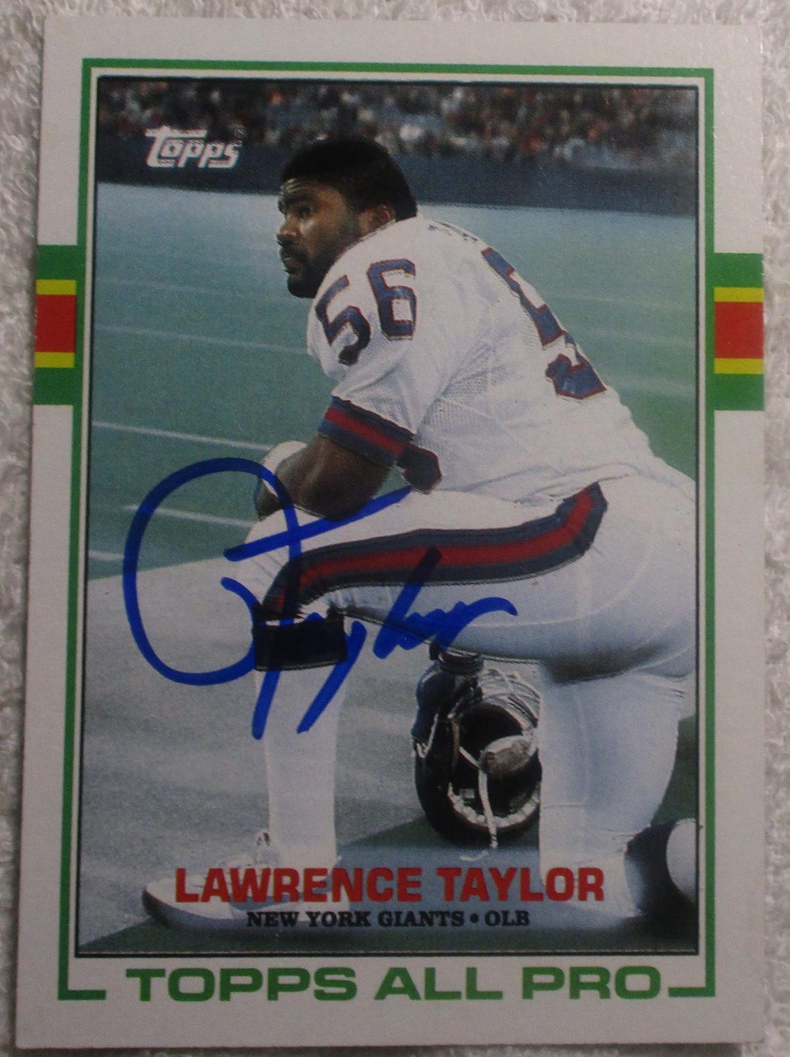 Lawrence Taylor All-pro Autographed Card Giants No COA - Etsy