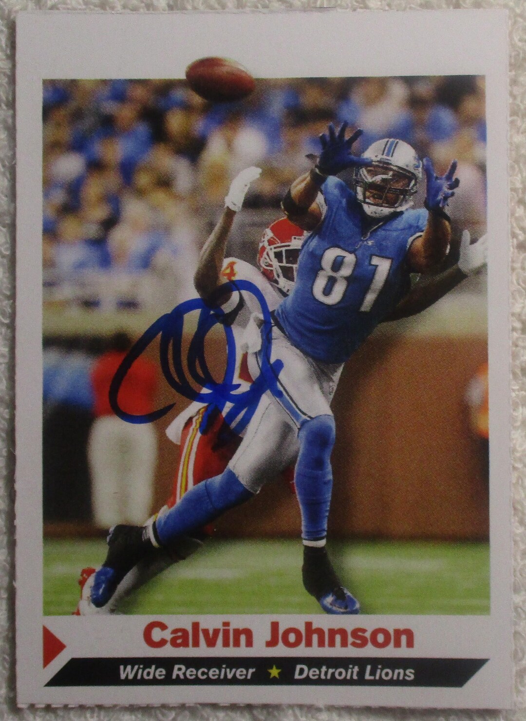 Calvin Johnson Autographed Card Lions No COA - Etsy
