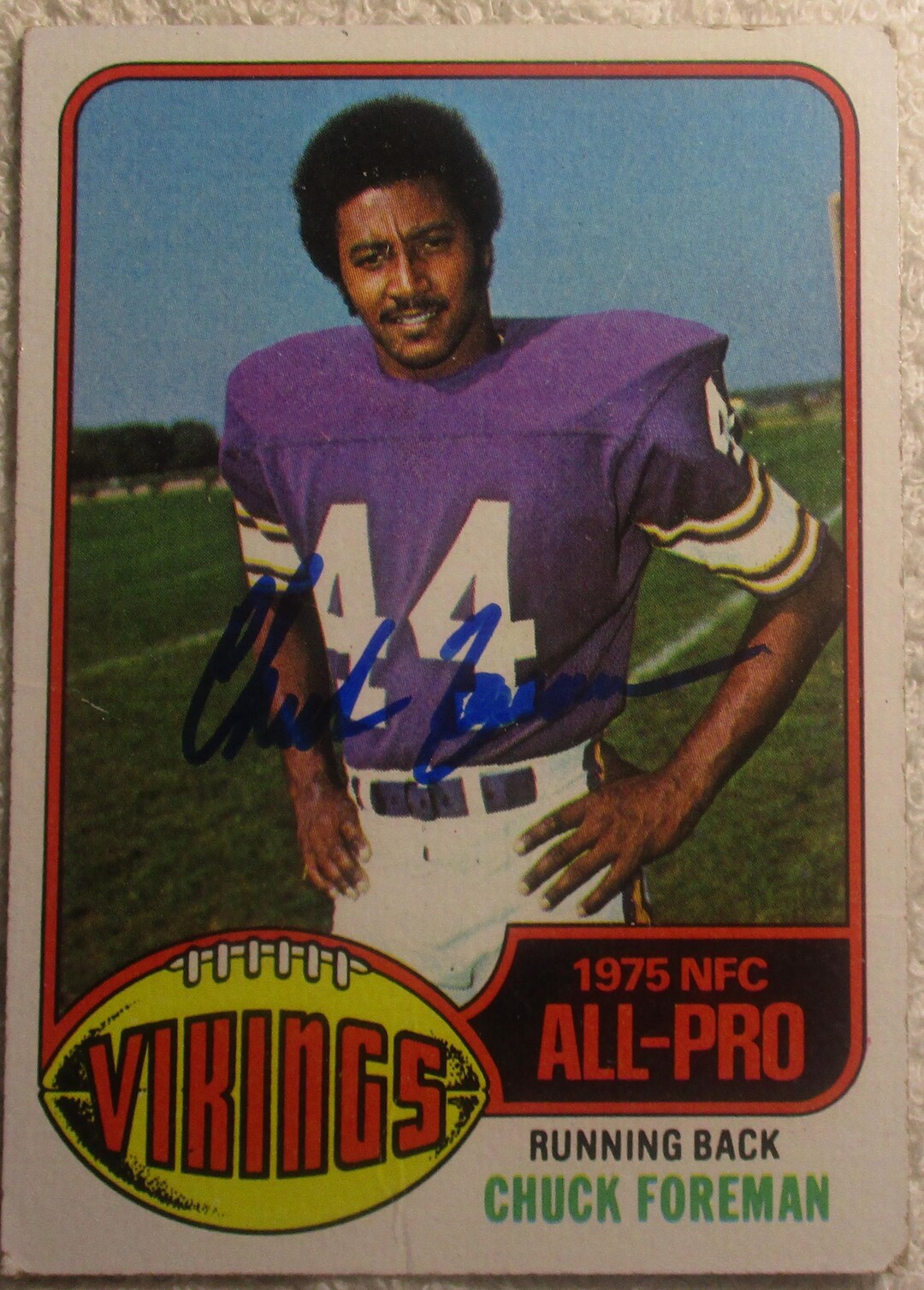 Chuck Foreman All-pro Autographed Card Vikings No COA - Etsy