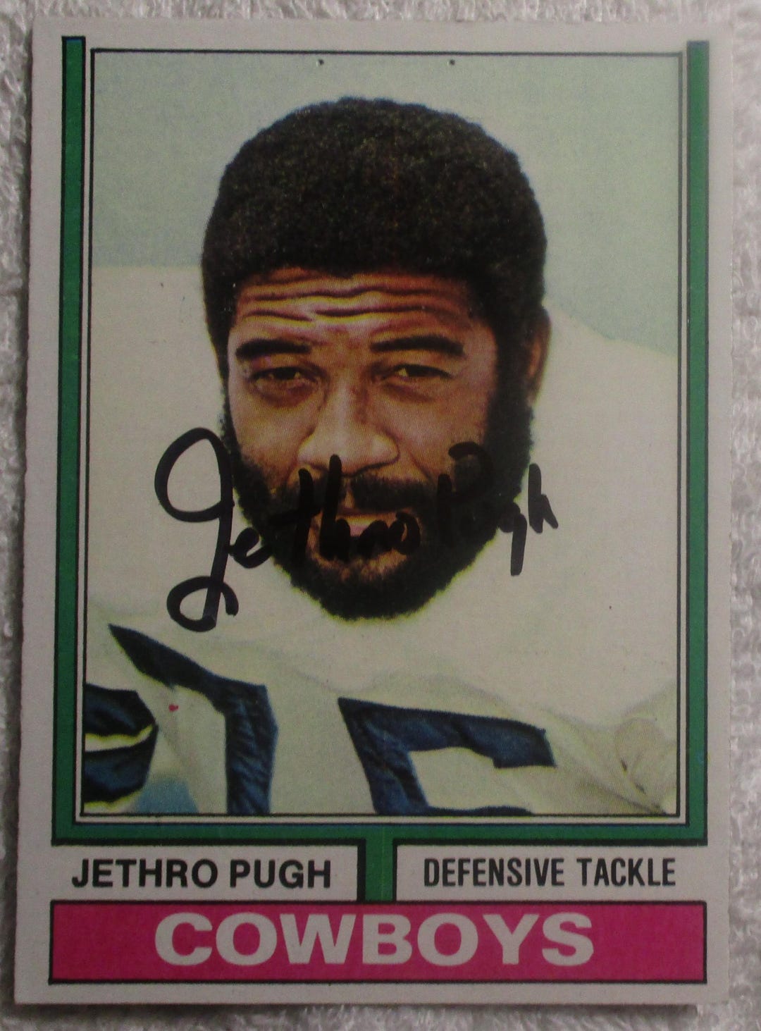 Jethro Pugh Autographed Card Cowboys No COA - Etsy