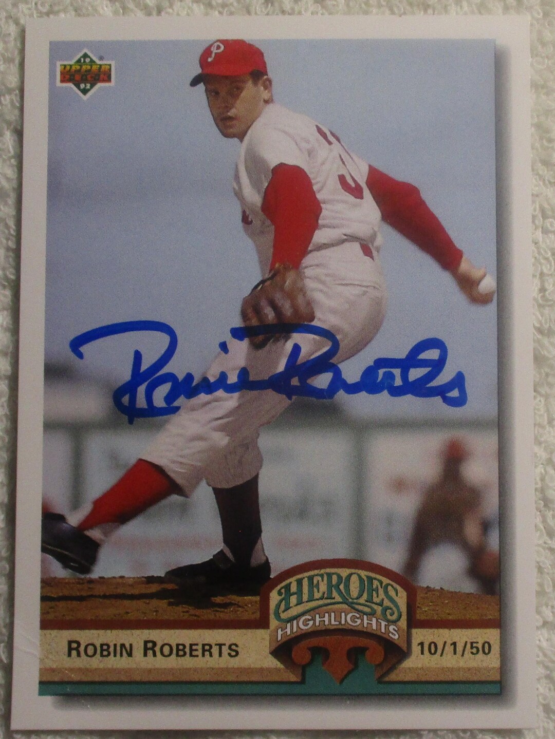 Robin Roberts Heroes Highlights Autographed Card Phillies No COA - Etsy