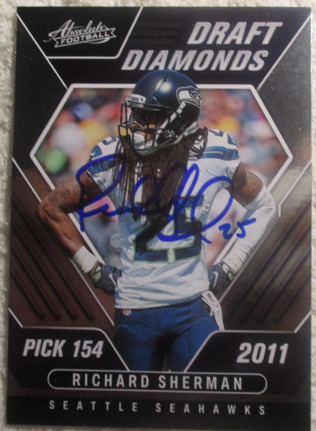 Richard Sherman Draft Diamonds Autographed Card Seahawks No COA - Etsy