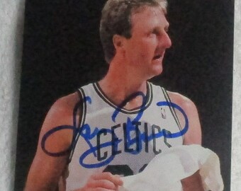 Larry Bird Autographed Card | Etsy