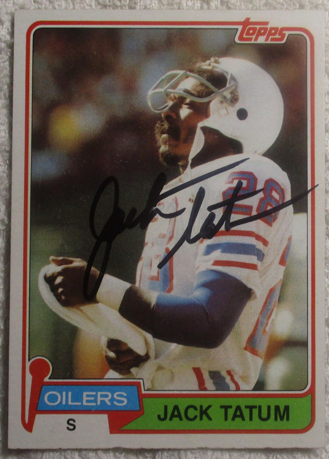 Jack Tatum Autographed Card Oilers No COA - Etsy