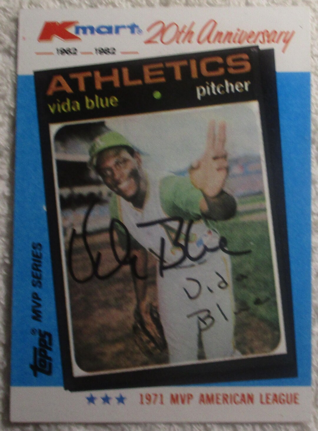 Vida Blue Autographed Card Athletics No COA - Etsy