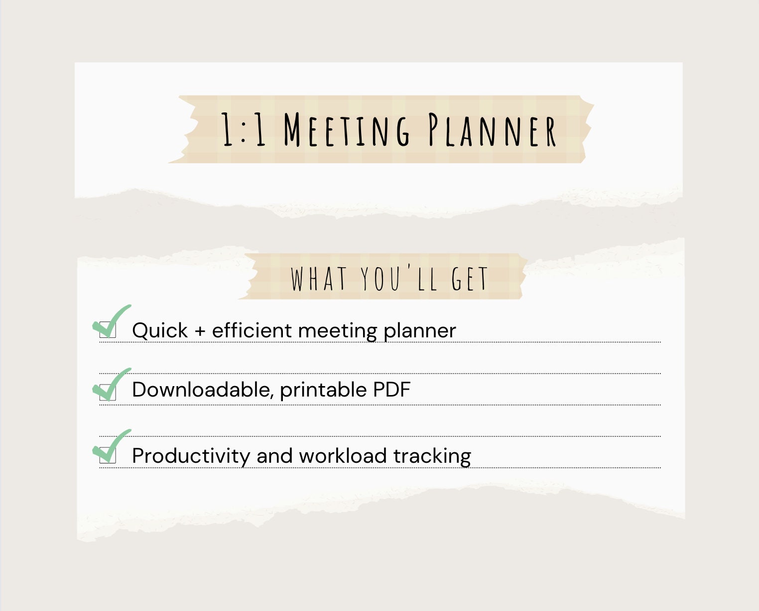 One on One Meeting Planner - Etsy