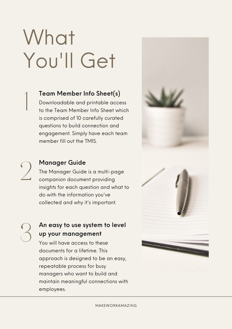 Team Member Info Sheet + Manager Guide - Etsy