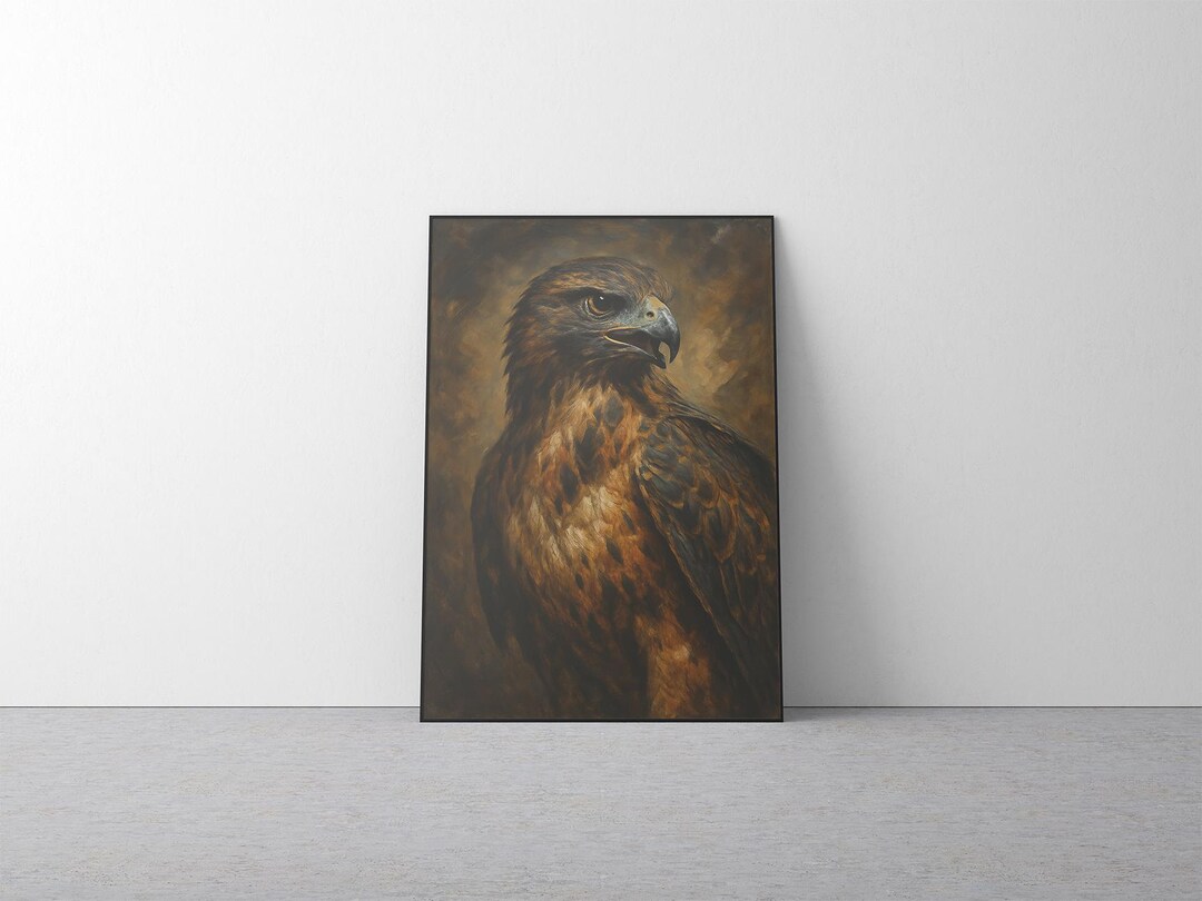 The Watchful Hunter – Majestic Hawk Pencil Drawing Print – Black and ...