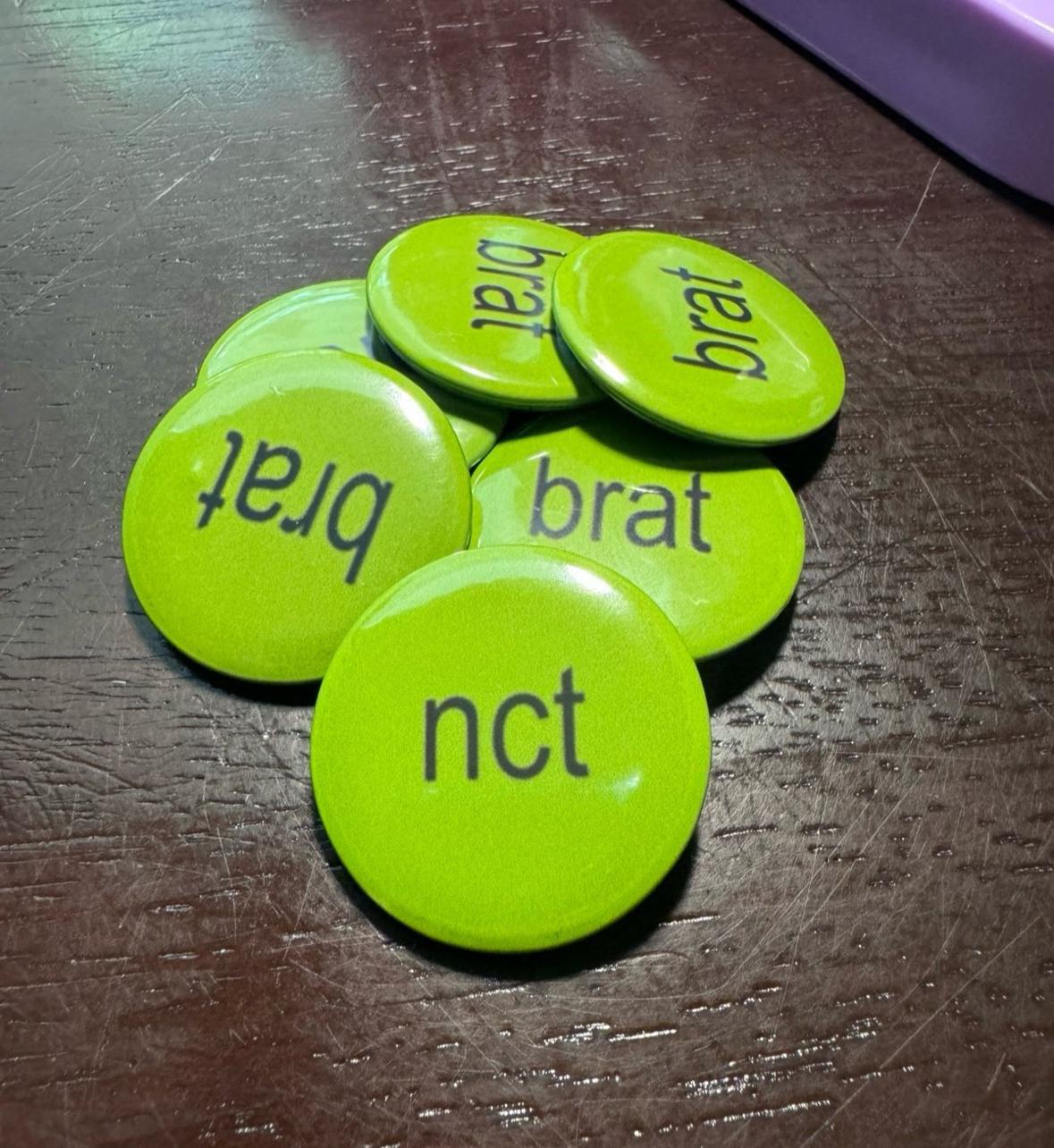 Custom Brat Pin Back Button Badge Pin 1.25 in Button With Your Text - Etsy