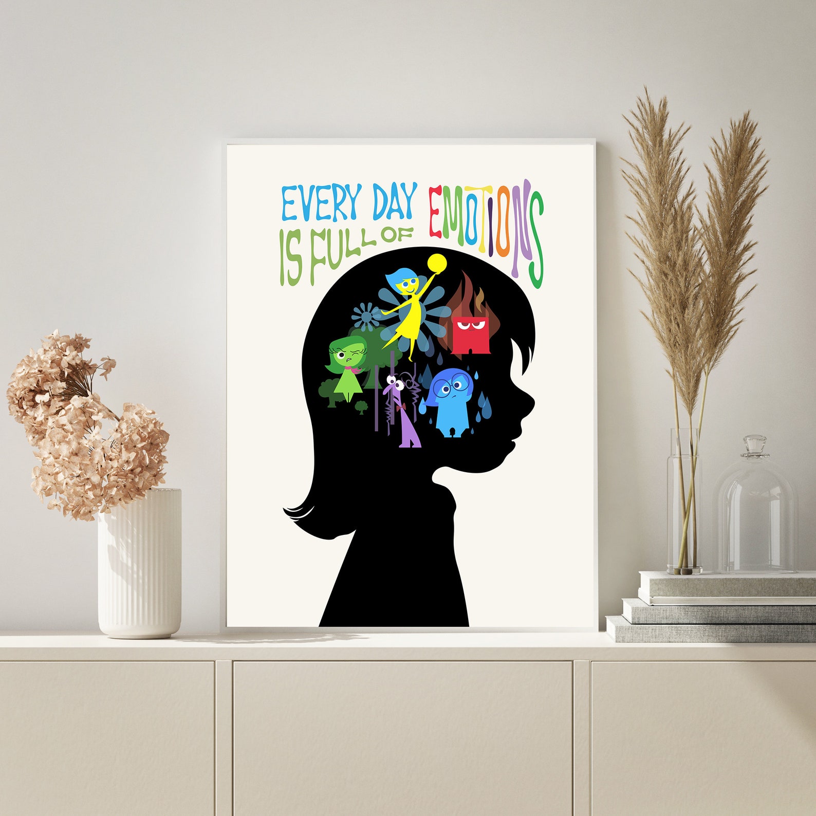 INSIDE OUT Five Core Emotion Digital Art School Counselor Office ...