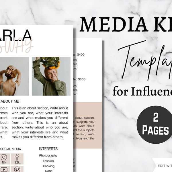 Media Kit & Rate Sheet Templates for Influencers and Content - Etsy Canada