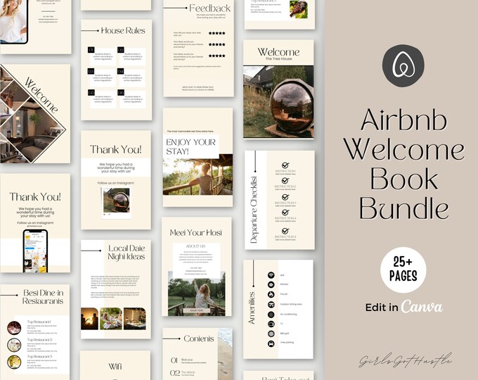 Airbnb Host Book Template, Editable Airbnb Welcome Guide, Editable ...