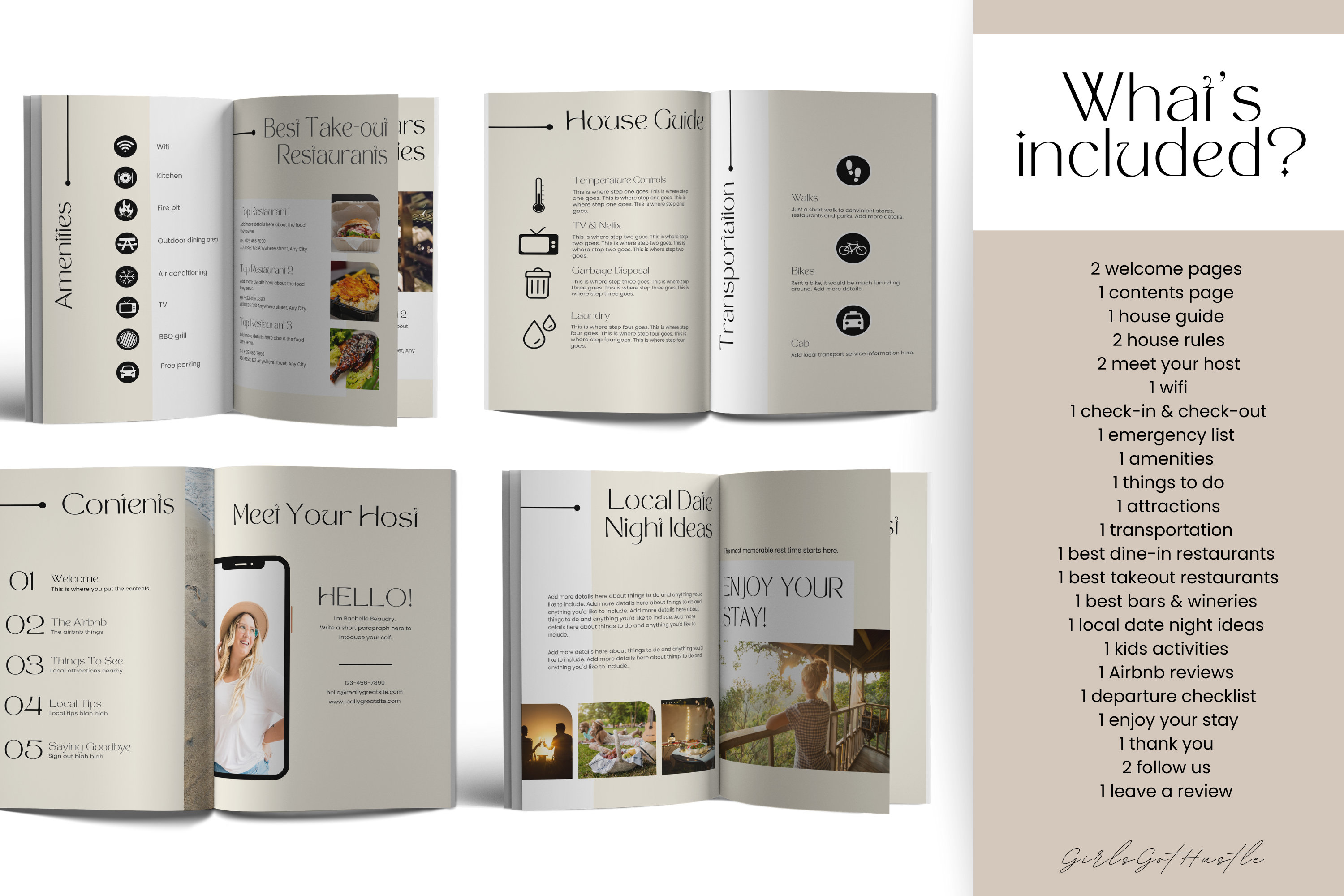 Airbnb Host Book Template Editable Airbnb Welcome Guide - Etsy