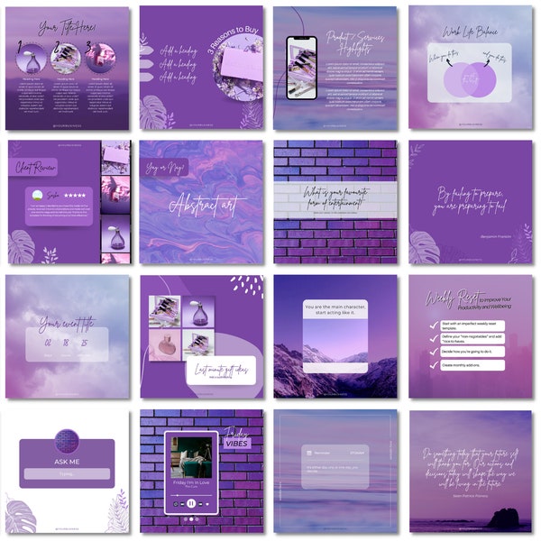 Purple Business Instagram Template - Etsy