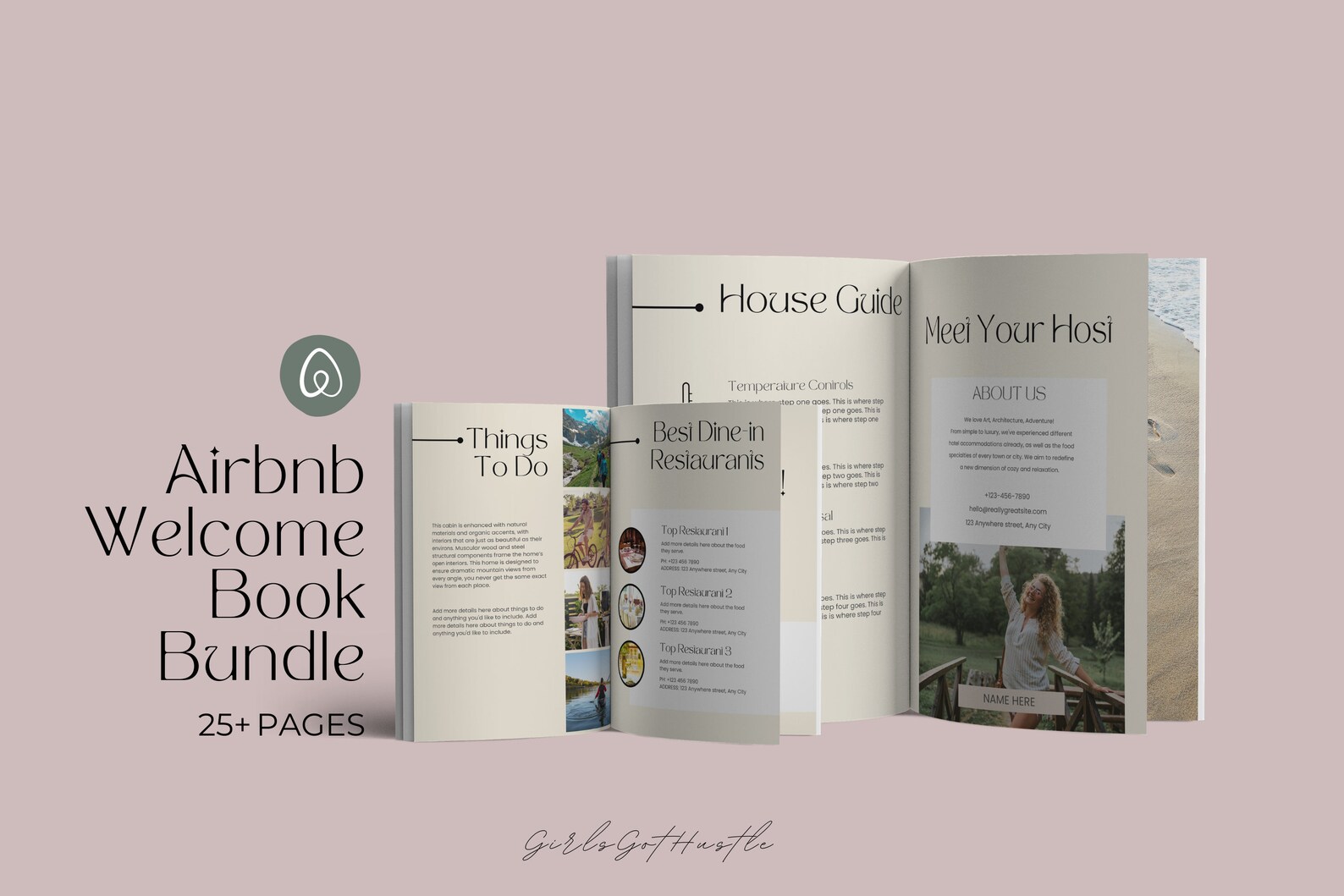 Airbnb Host Book Template Editable Airbnb Welcome Guide - Etsy
