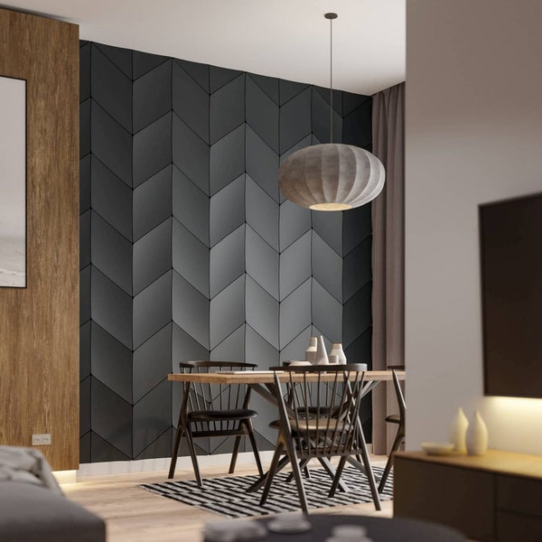 Black 3d Wall Panels - Etsy