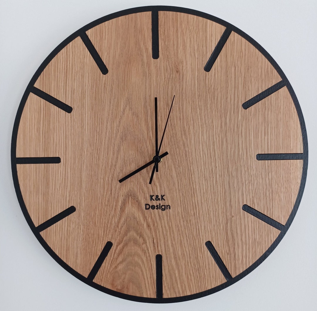 Wooden Solid Oak Wall Clock - Etsy