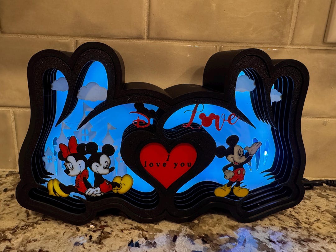 Magical Mouse 3D Light Box | LED Layered Night Light | Love You Heart ...