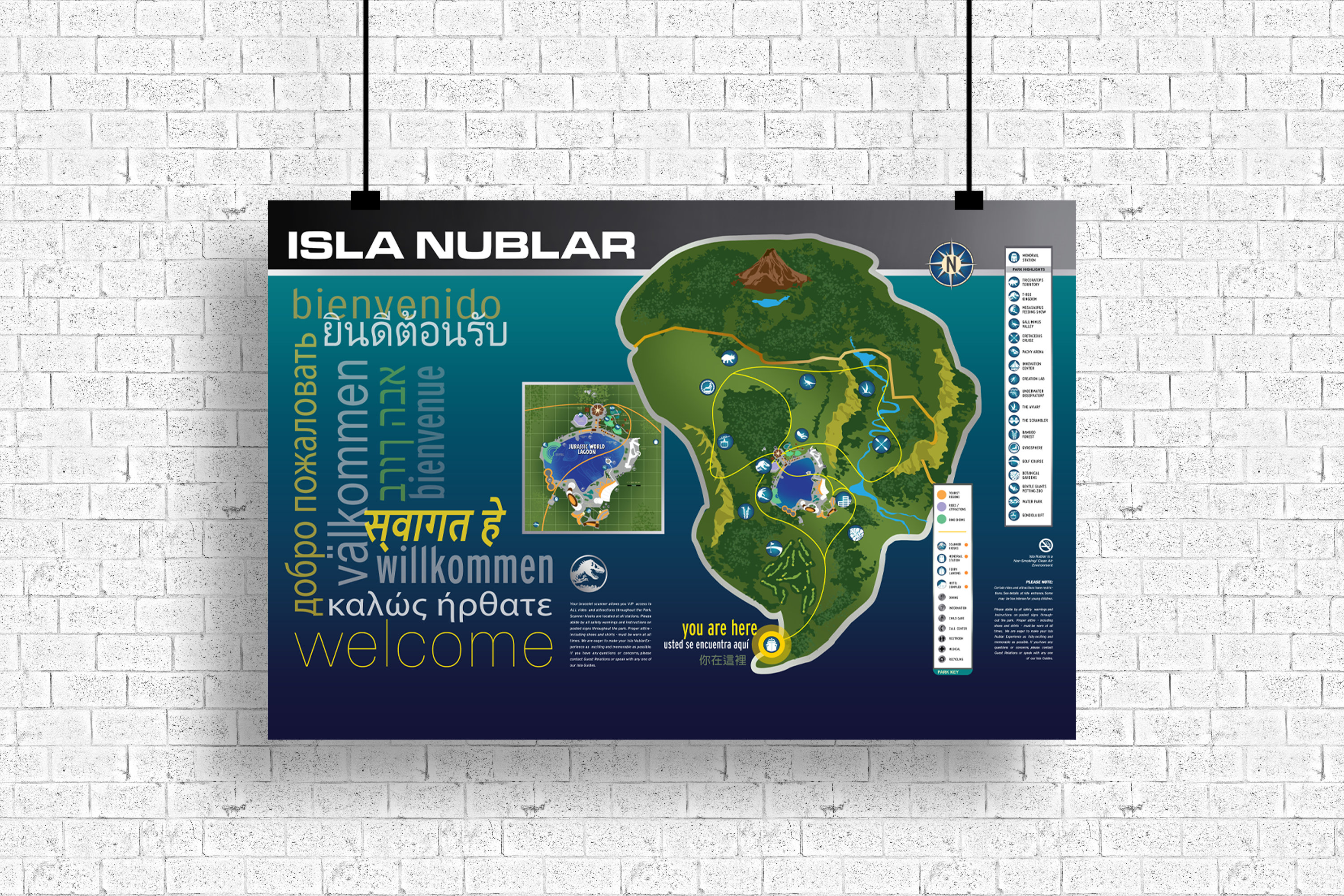 Jurassic World Map Jurassic World Poster Jurassic World Prop - Etsy ...
