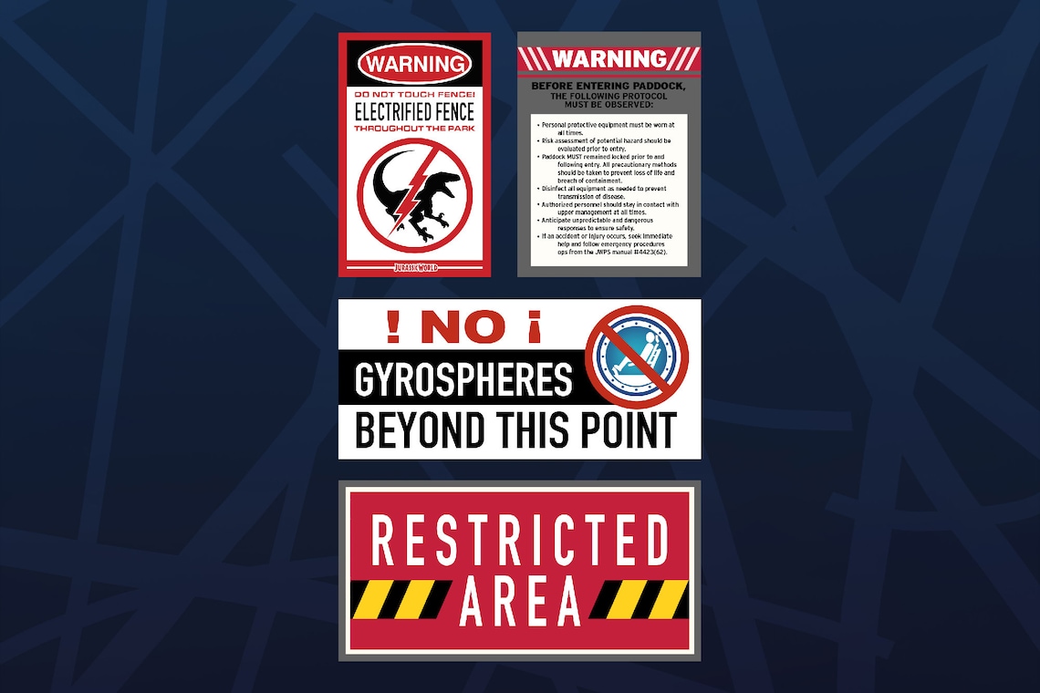 Jurassic World Signage Replica: 12 Screen Accurate Signs (digital ...
