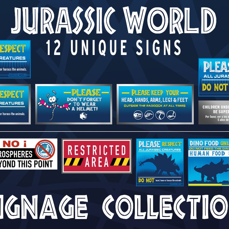 Jurassic Park Warning Sign - Etsy