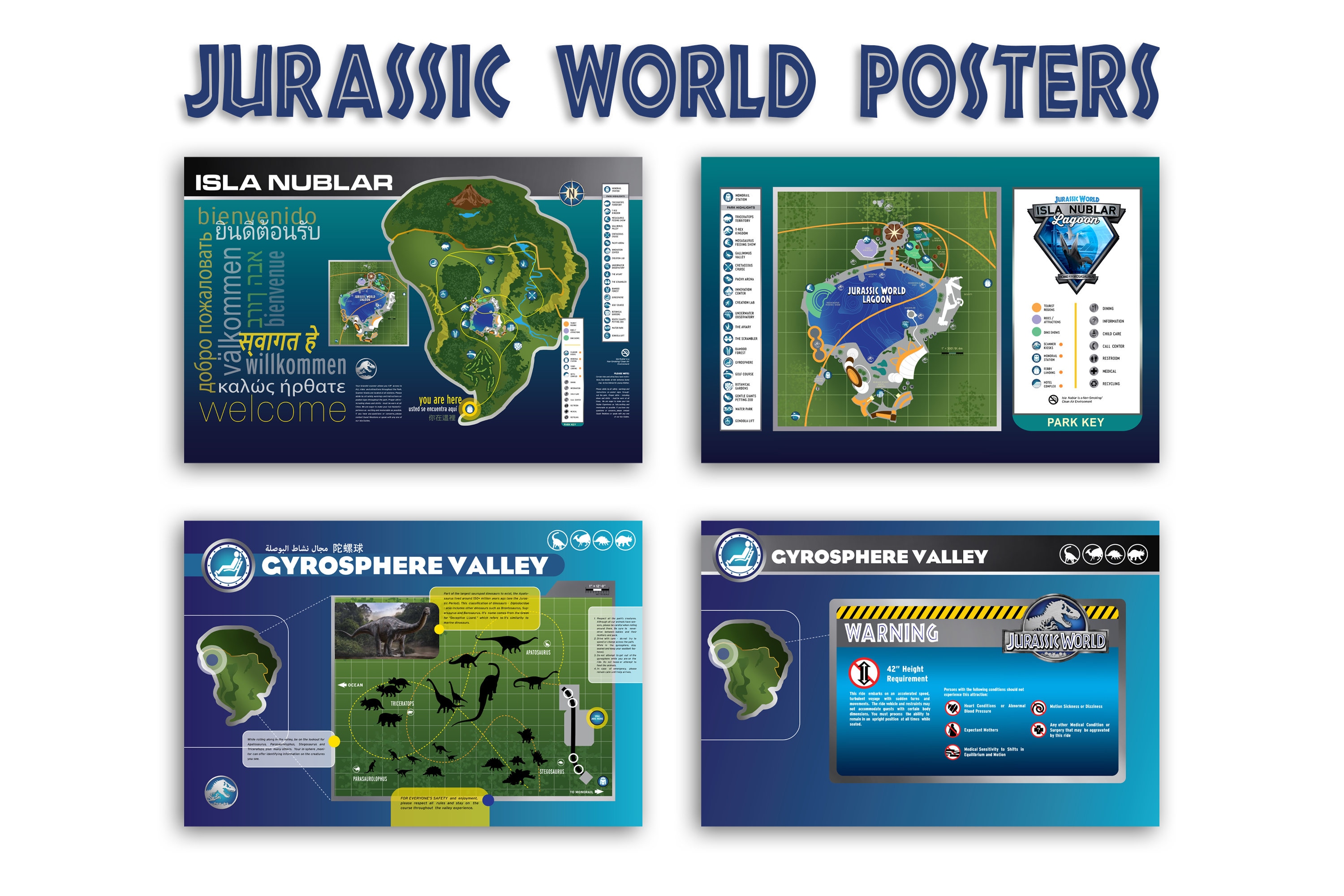 Jurassic World Map Jurassic World Poster Jurassic World Prop - Etsy Canada