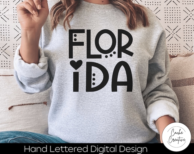 Florida Map Stencil Outline Script Font Floridian American Cricut Files ...