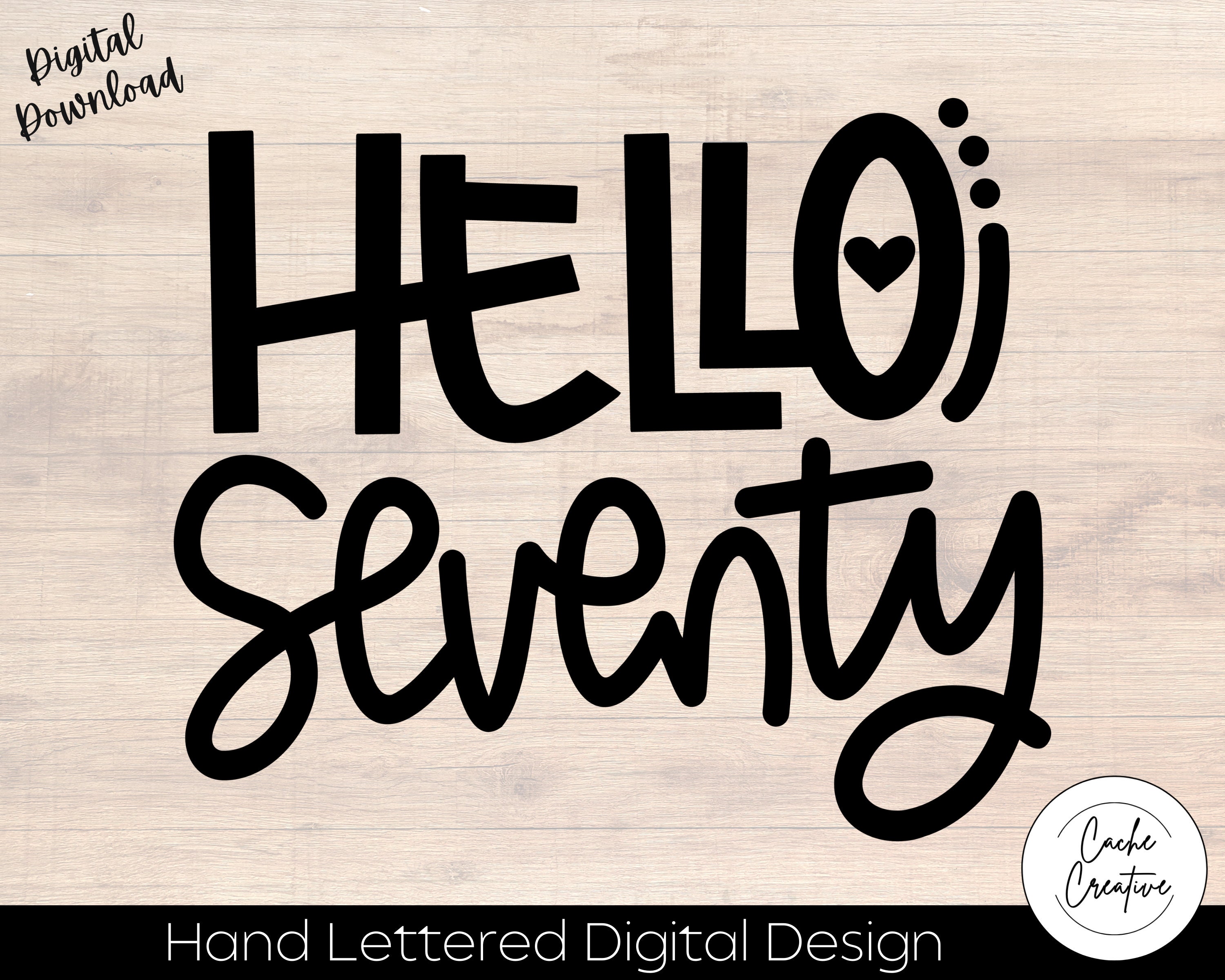 Hello Seventy/70th Birthday SVG INSTANT DOWNLOAD Dxf Svg - Etsy Australia
