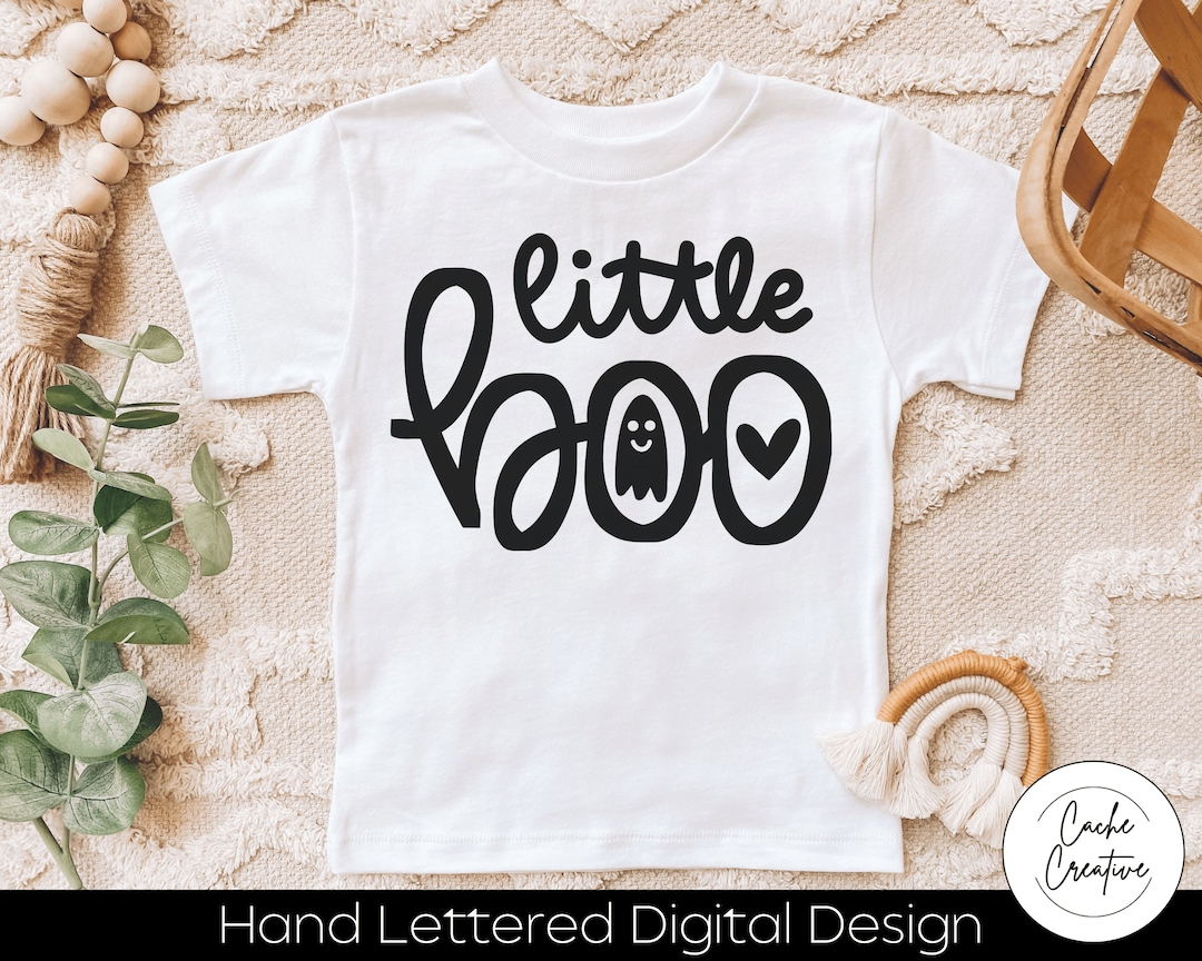 Little Boo Halloween Ghost SVG: Hand Lettered Design (digital Download ...