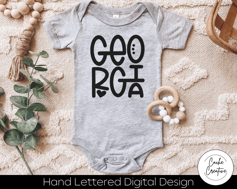 Georgia Peach State SVG: Hand Lettered Design (digital Download) - Etsy