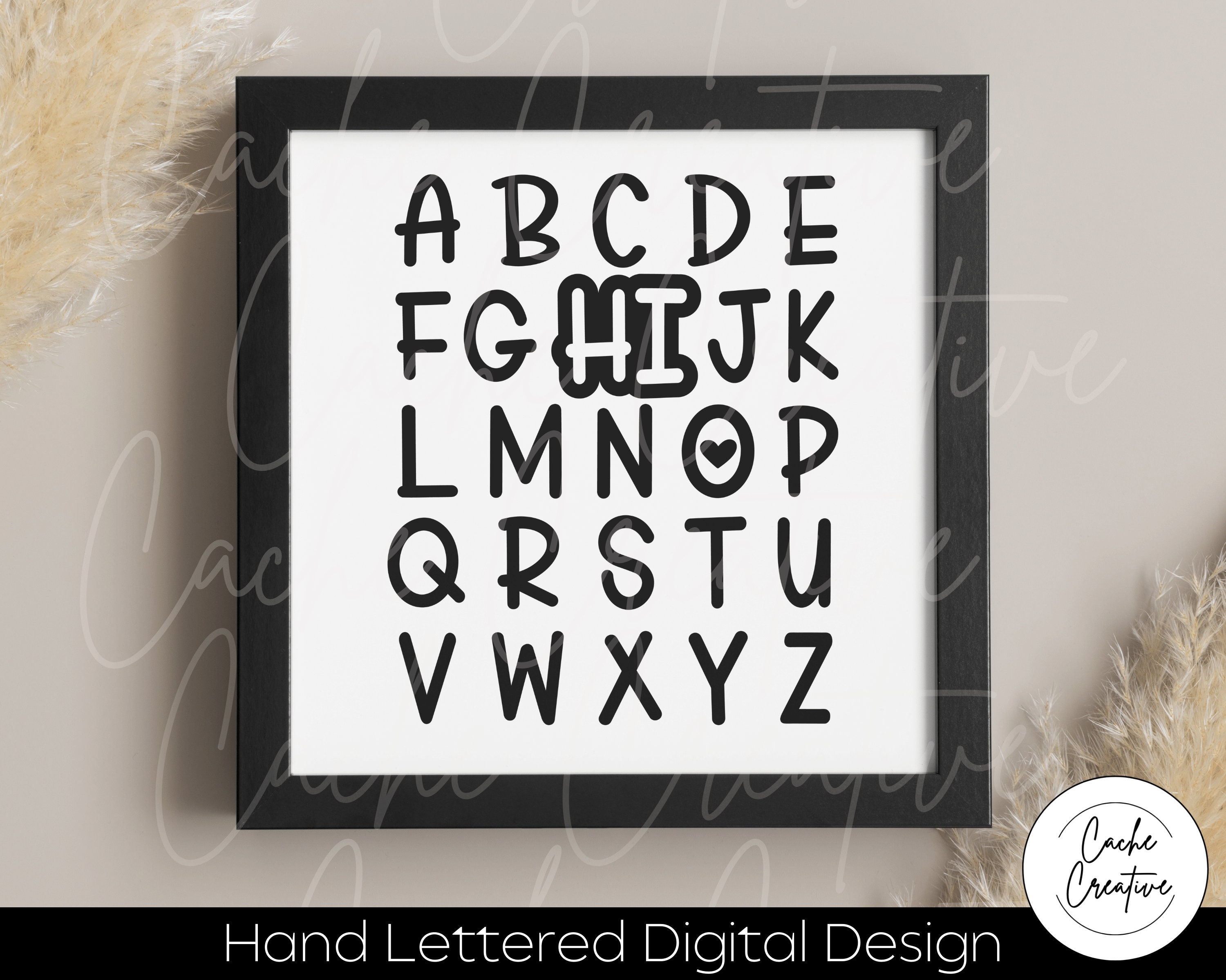 Alphabet ABC Hi SVG: Hand Lettered Font (digital Download) - Etsy