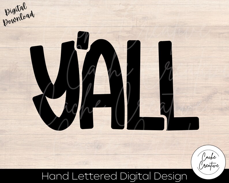 Y'all SVG File: Hand Lettered Cut File (digital Download) - Etsy