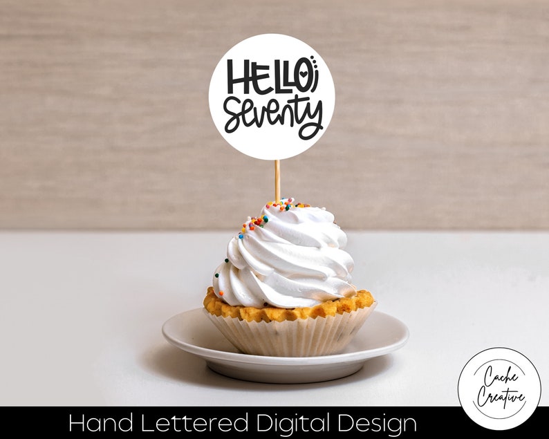 Hello Seventy SVG: 70th Birthday Hand Lettered Design (digital Download ...