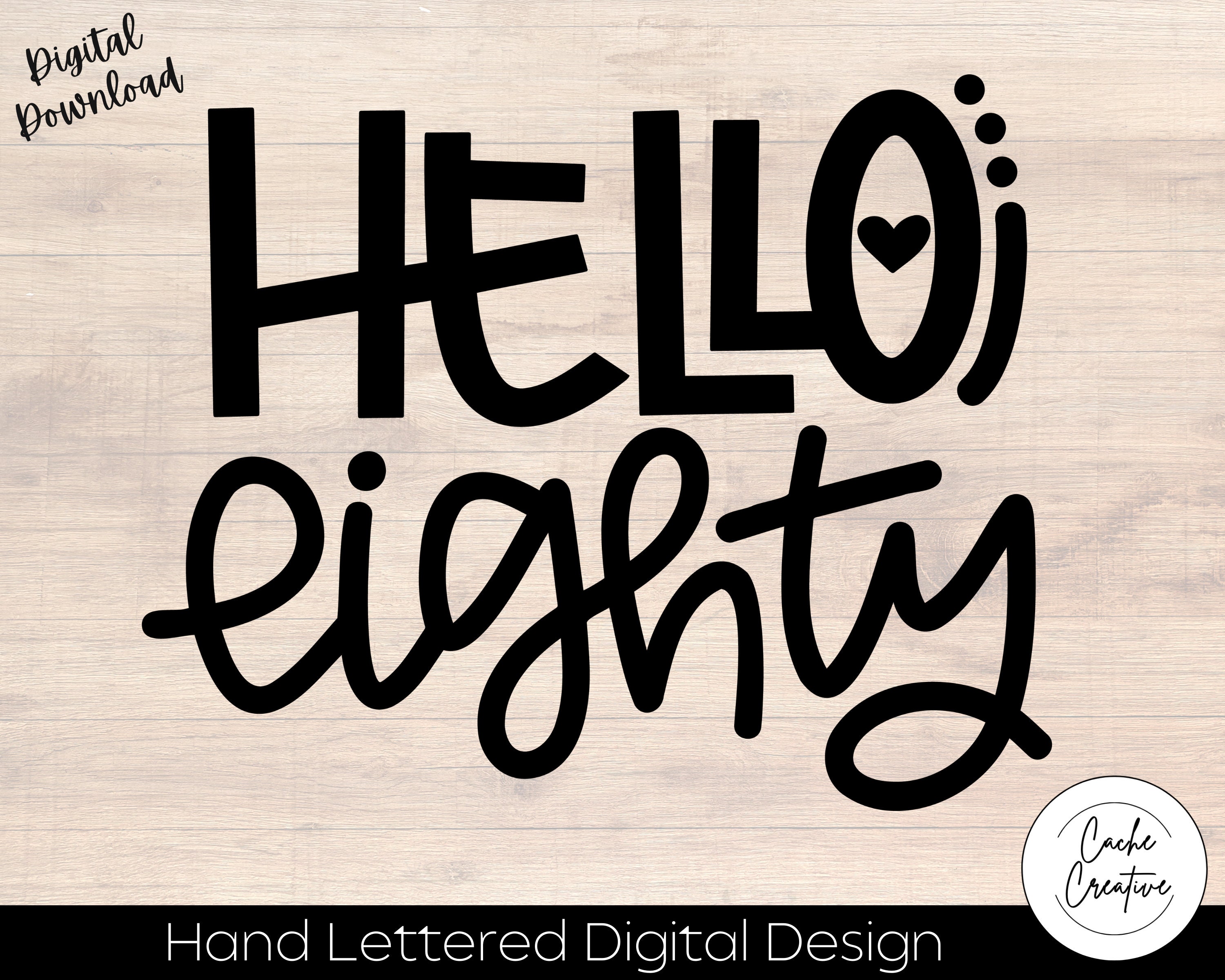 Hello Eighty/80th Birthday SVG INSTANT DOWNLOAD Dxf Svg Eps - Etsy Canada