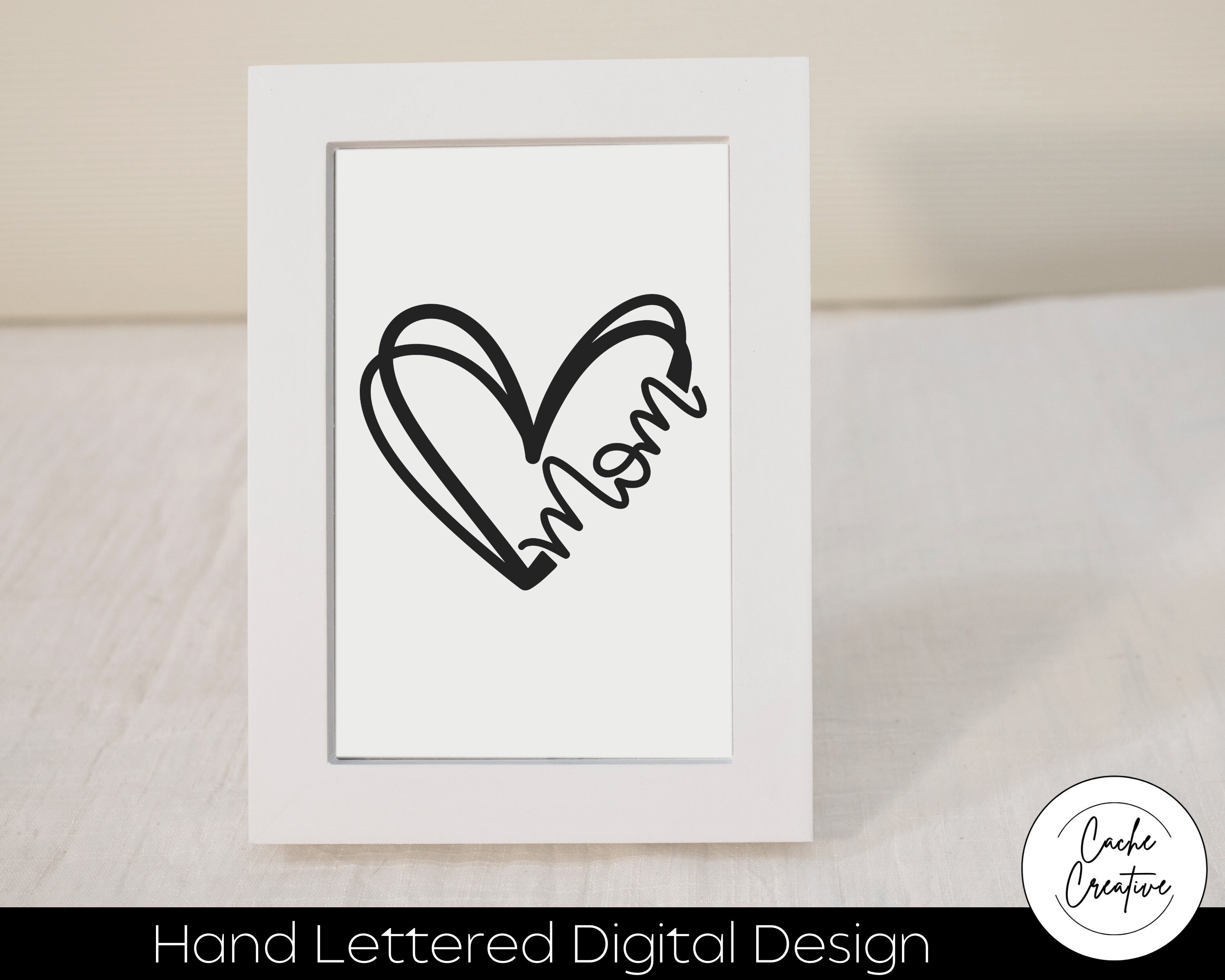 Mom Heart SVG INSTANT DOWNLOAD Dxf Svg Eps Png Jpg Pdf - Etsy