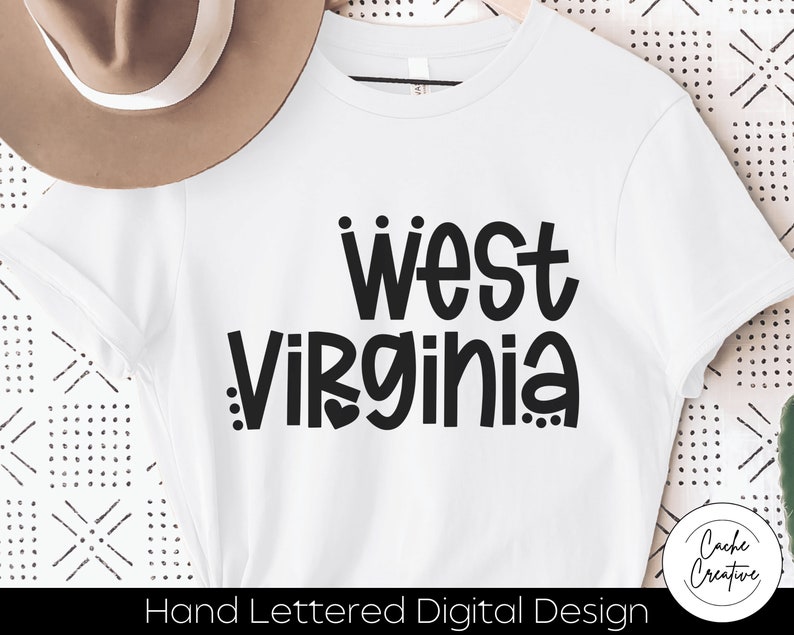 West Virginia Mountain State SVG: WV Hand Lettered Design (digital ...