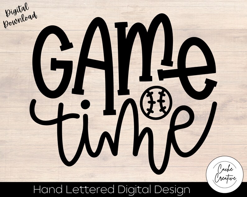 Game Time Softball Baseball SVG INSTANT DOWNLOAD Dxf Svg - Etsy