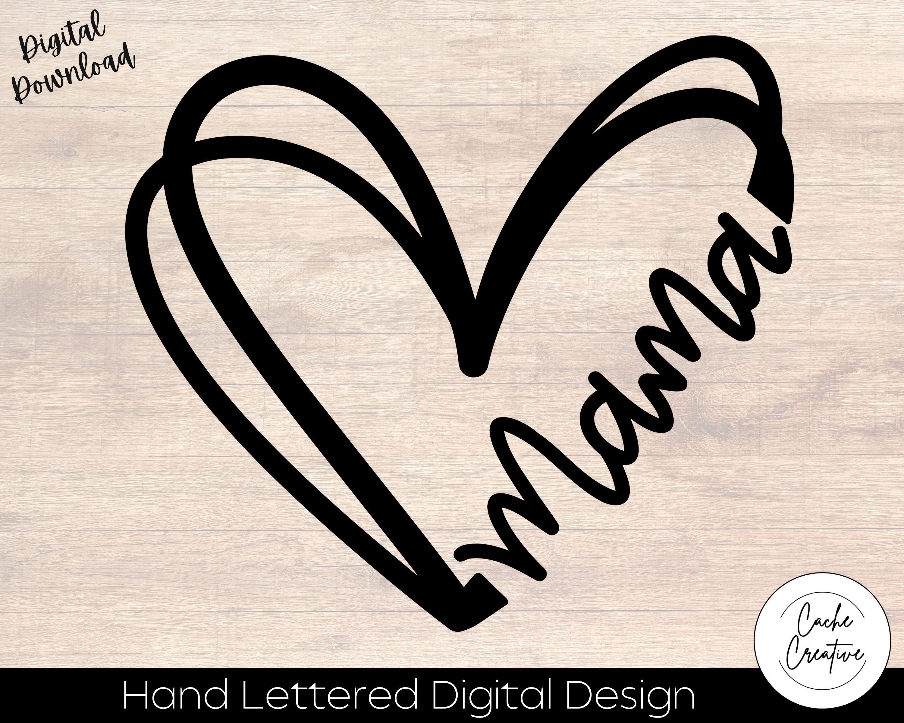 Mama Heart SVG INSTANT DOWNLOAD Dxf Svg Eps Png Jpg Pdf - Etsy