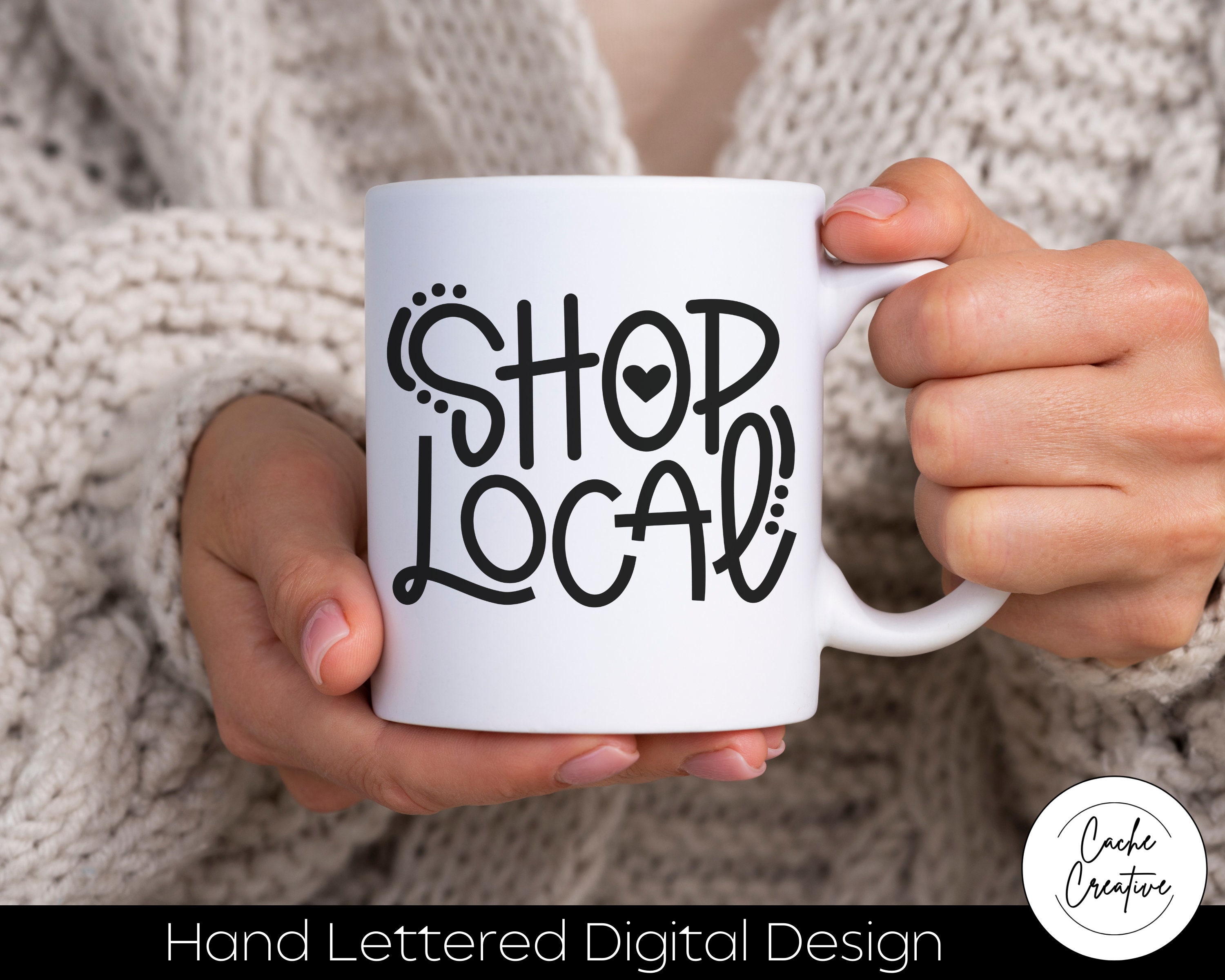 Shop Local SVG: Hand Lettered Cut File (digital Download) - Etsy