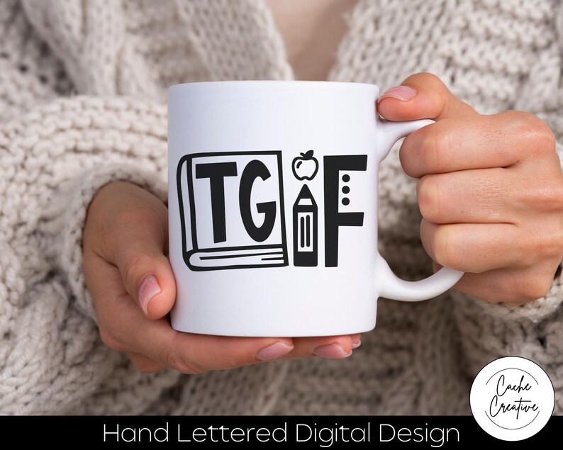 TGIF Friday SVG: Hand Lettered Cut File (digital Download) - Etsy