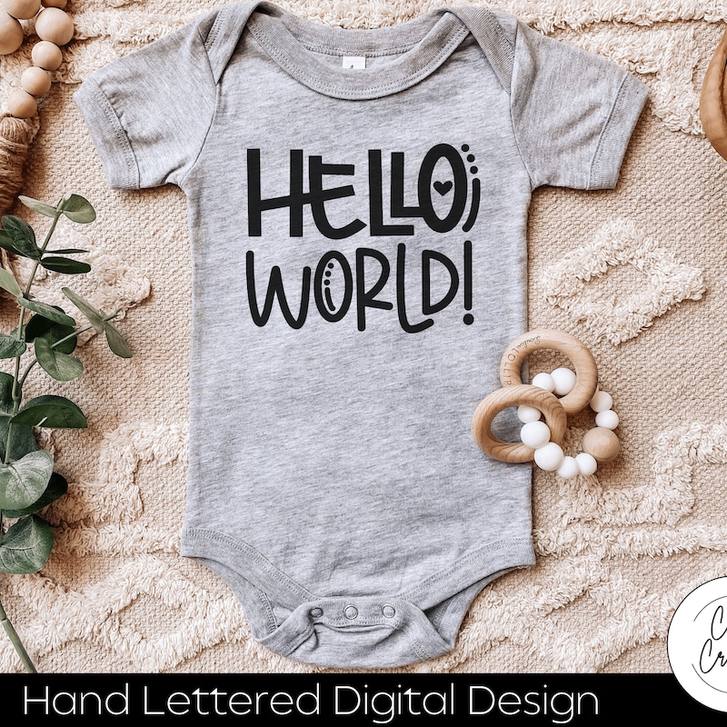 Hello World Baby Svg - Etsy