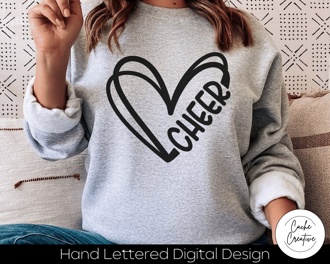 Cheer Heart, Cheerleading SVG INSTANT DOWNLOAD Dxf, Svg, Eps, Png, Jpg ...