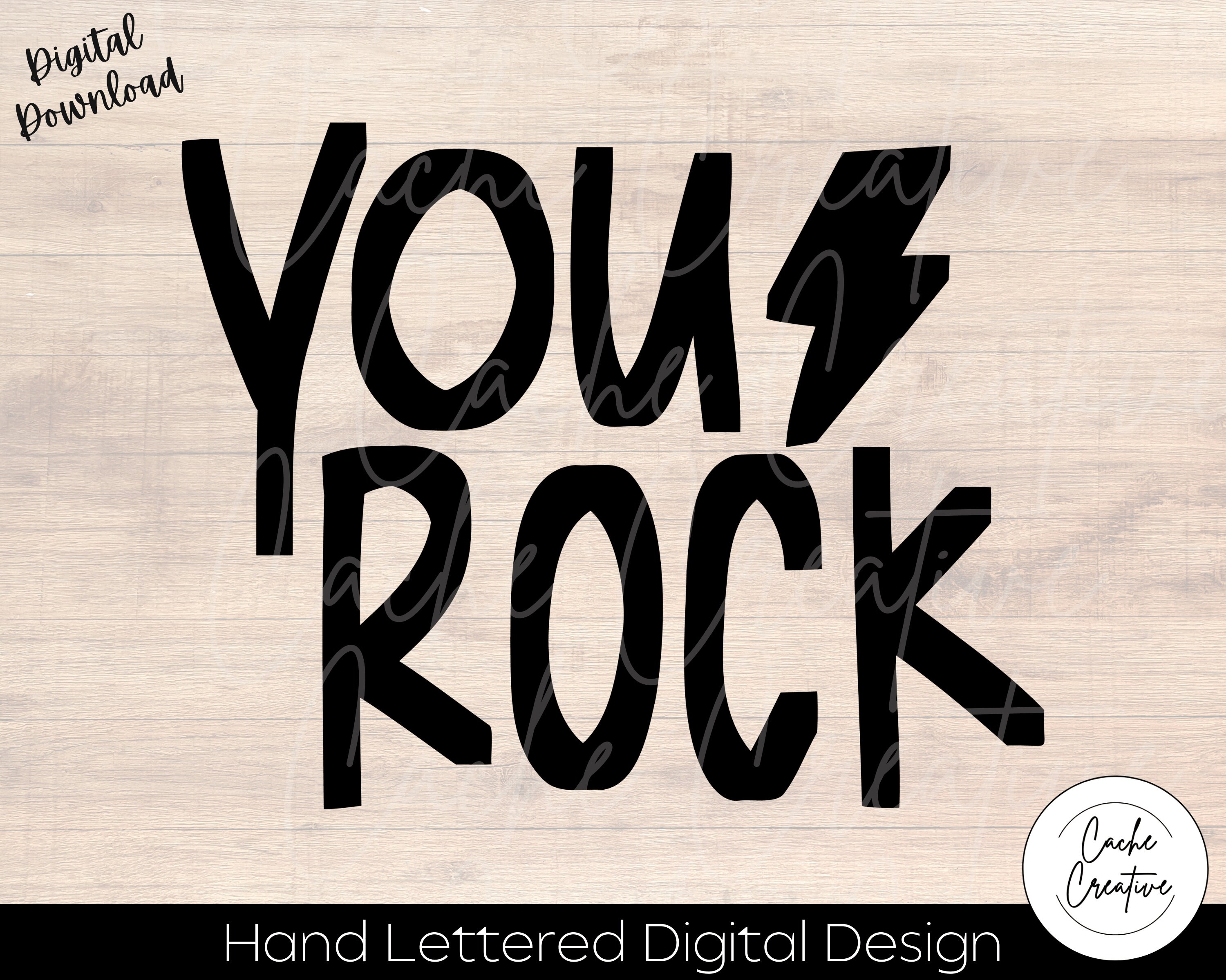 You Rock Lightning Bolt SVG INSTANT DOWNLOAD Dxf Svg Eps - Etsy