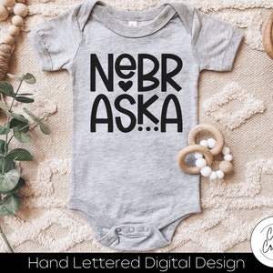 Nebraska Cornhusker State SVG: Hand Lettered Design (digital Download ...
