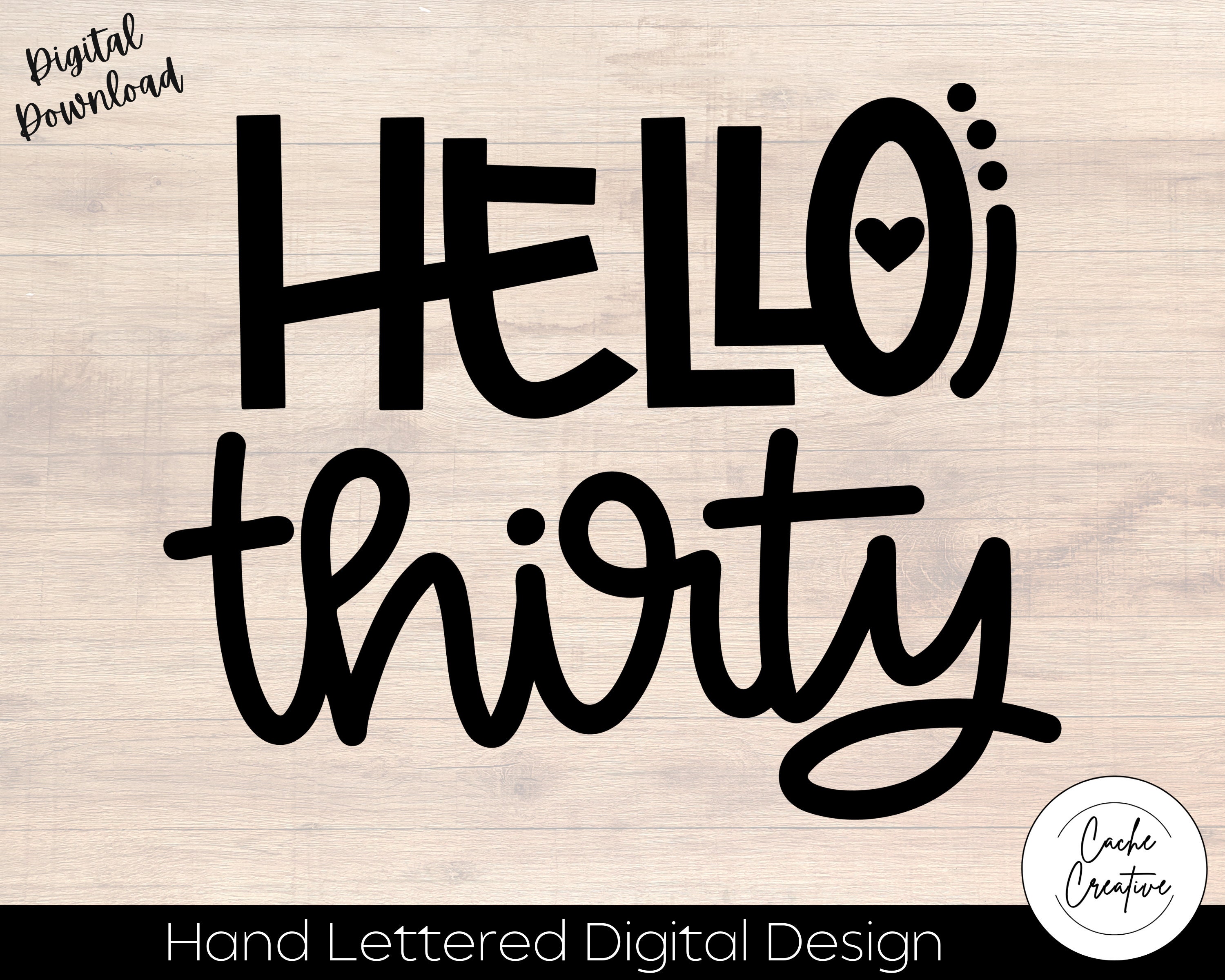 Hello Thirty/30th Birthday SVG INSTANT DOWNLOAD Dxf Svg Eps - Etsy
