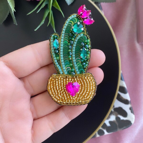 Cactus Brooch - Etsy