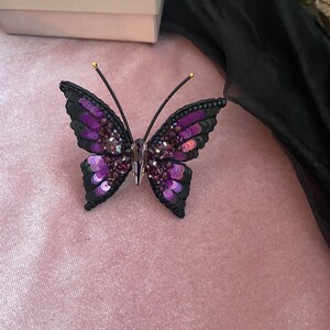 Handmade Butterfly , Violet Butterfly Brooch , Beaded Jewelry, Crafted ...
